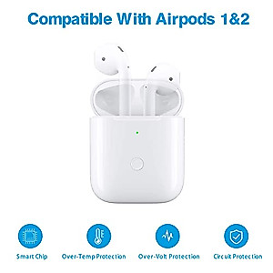 Murcycle Airpods Charging Case Only Compatible for Airpod 1 & 2 Generation, Replacement Wireless Charger Case with Bluetooth Pairing Sync Button, No Earbuds Include