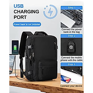 winspansy Large Travel Backpack for Women Men Carry on Backpacks Waterproof Flight Approved Personal Item Bags Luggage Backpacks Fit for 17 Inch Laptop Business Work,Mochila de Viaje