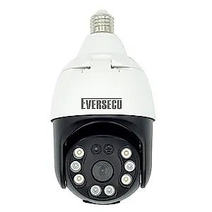 EVERSECU 2K 4MP Light Bulb Security Camera, Outdoor Waterproof, 360° View, 2.4G WiFi&Wireless, Motion Detection, Auto Tracking, 2 Way Audio, Color Night Vision, Work with Alexa Google