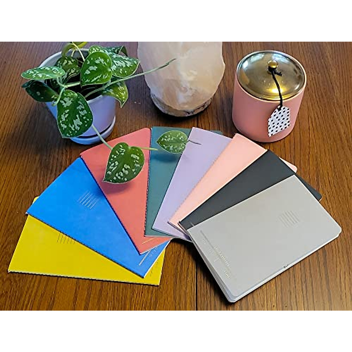 Designworks Ink 4.4" x 7.5" Flex Cover Notebook Journal with 48 Lined Pages, Lemon Yellow Notebook with Gold Foil Accents - Perfect for Office Work, Writing, and Journaling