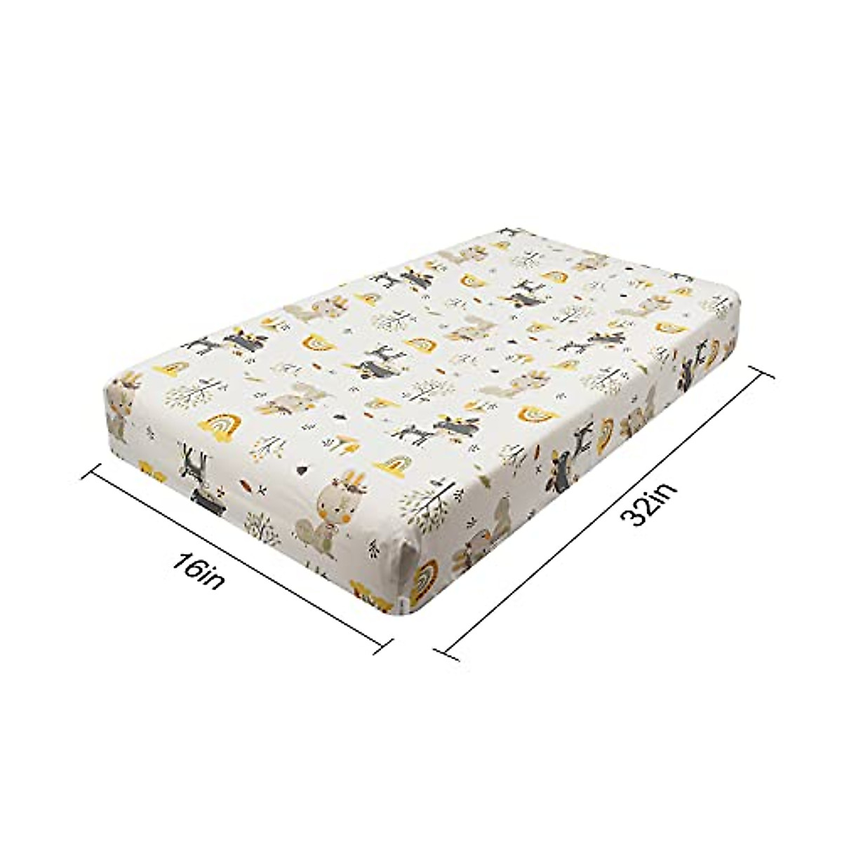 Babygoal Changing Pad Covers 100% Organic Cotton-Unisex Diaper Change Table Sheets for Baby Girls and Boys-Fits Changing Pads and Cradle Mattress 32"x16"x6" 2CNTW21-B
