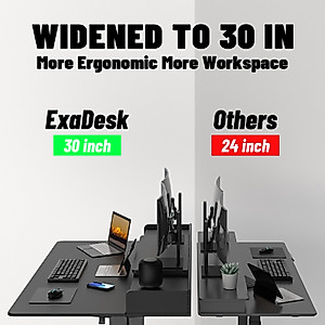 ExaDesk 63×30 Inch Electric Standing Desk with 2 Drawers, Adjustable Height Widened Stand Up Desk with Storage Shelf, Sit to Stand Ergonomic Workstation for Home Office