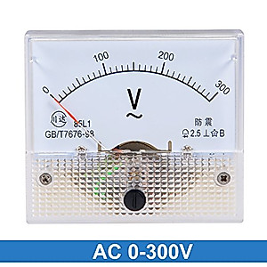 uxcell AC 0-300V Analog Panel Voltage Gauge Volt Meter 85C1 2.5% Error Margin
