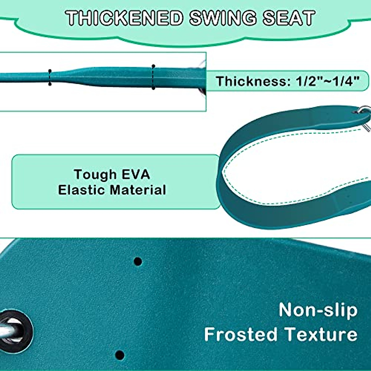 Highpro Swings Seats Heavy Duty with 65 Inches Chain Plastic Coated and 2 Hooks, Playground Swing Set Accessories Replacement, Support 250lb (Green)