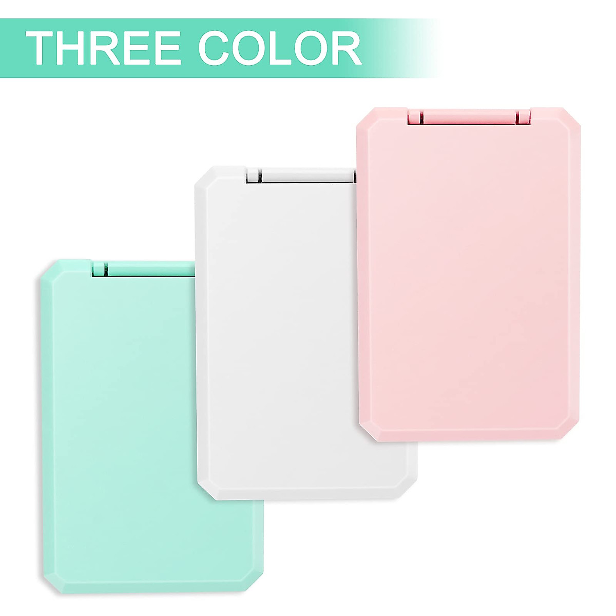 Infitrans Pocket Mirror, 1X/2X Magnification Compact Travel Makeup Mirror Purse Mirror, 2-Sided, Portable, Folding, Handheld, Small Compact Mirror with 3 Packaging