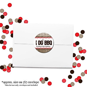 I Do BBQ Engagement Party Thank You Sticker Labels, 40 2" Party Circle Stickers by AmandaCreation, Great for Party Favors, Envelope Seals & Goodie Bags