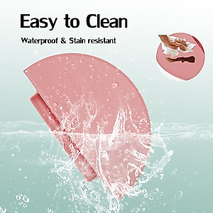 Silicone Toddler Placemats, Food Catching Baby Placemats for Kids Toddler Children Reusable Baby Food Mats for Restaurant, 2Pack,Baby Blue/Pink