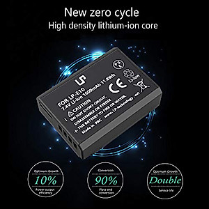 LP-E10 Battery Charger Pack, LP 1-Pack Battery & Charger, Compatible with Canon EOS Rebel T3, T5, T6, T7, T100, 1100D, 1200D, 1300D,1500D,2000D,3000D, 4000D Kiss X50, X70 (Not for T3i T5i T6i T6s T7i)