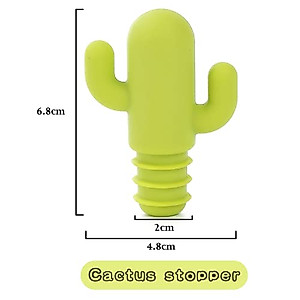 Personalized Bottle Stopper, Champagne Bottle Stopper, Red Wine Bottle Stopper, 3-inch Novel Resin Kitchen Decoration Personalized Gift (Cactus model)