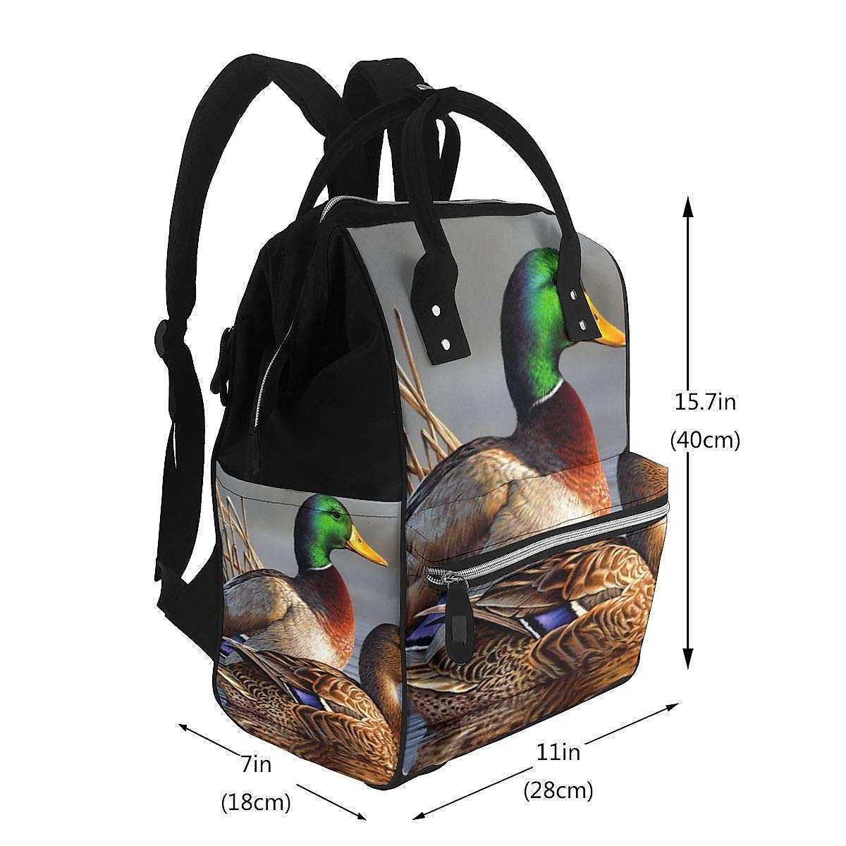 GREATN Mallard Duck Art Diaper Bag Backpack Multi Function Nappy Bag Large Capacity Mommy Backpack Organizer for Baby Care Baby Bag for Mom and Dad, multi-, OneSize