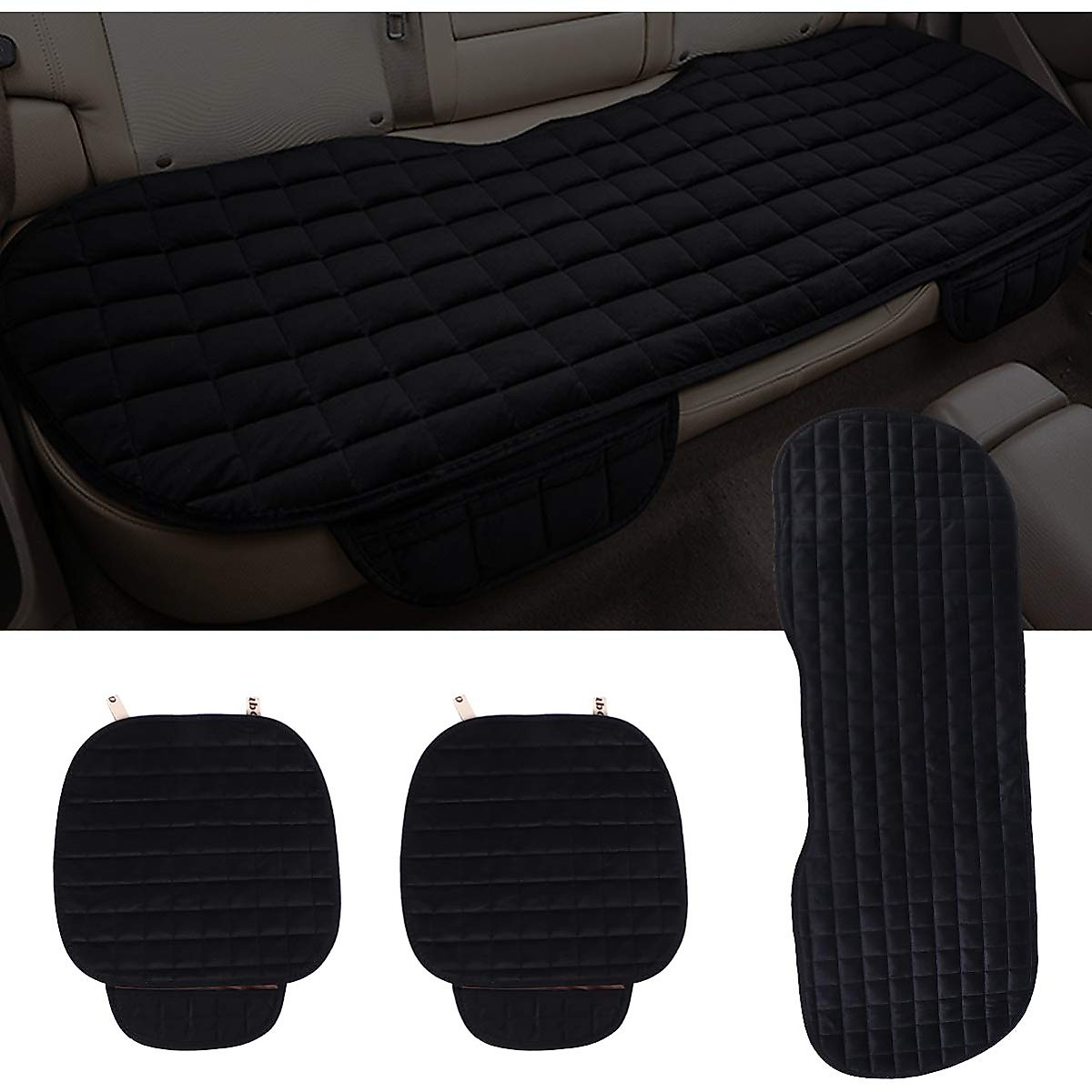 Garneck 3Pcs Car Seat Cushion Set Winter Seat Cover Car Seat Protector Breathable Car Seat Mat for Home Office Car