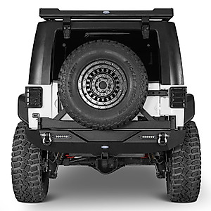 u-Box for Jeep Wrangler JK 07-18 Front and Rear Bumpers Combo w/Tire Carrier & Winch Plate & Hitch Receiver