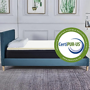 Nutan 1-inch Breathable Foam Mattress Topper for Orthopedic Support, Premium Supporting Bed Pads with Luxurious Softness, Comfortable Bed Toppers for Back Pain and Better Sleep, King, White
