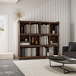 CreekT 10-Shelf Barrister Bookshelf for Bedroom, Tall Bookshelf for Living Room, Large Bookshelf for Bedroom, Open Bookshelf, Bookcase Shelf, Modern Bookshelf, Solid Wood Bookshelf, Cube Shelf