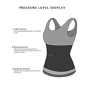 FeelinGirl Shapewear Tops for Women Tummy Control Compression Tank with Bra Smoothers and Shapers Top Beige M/L