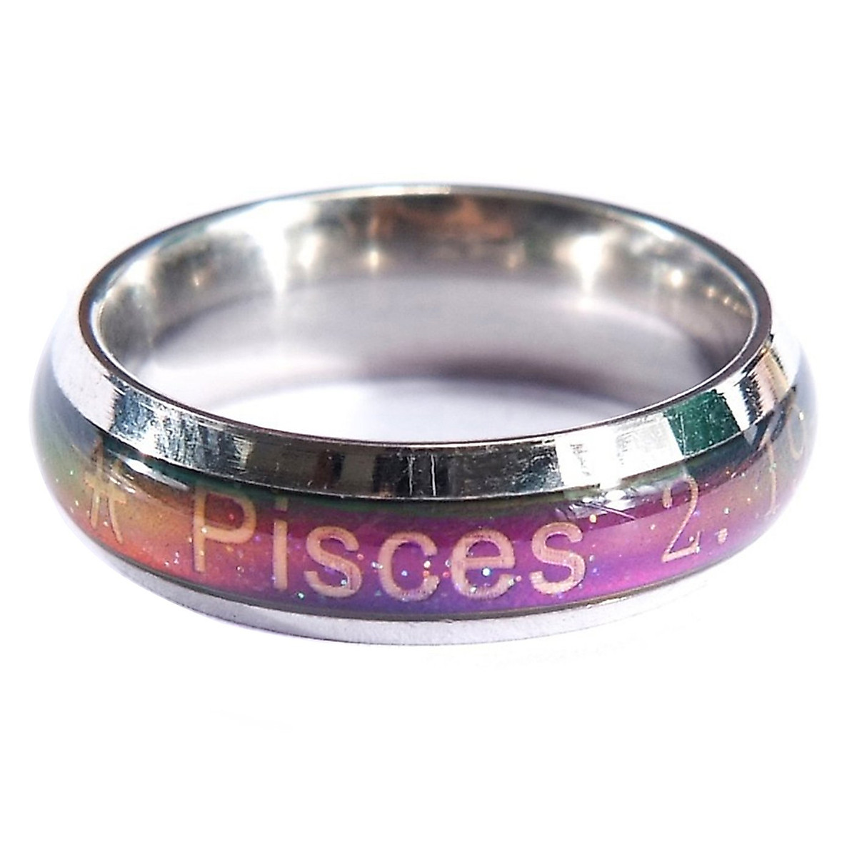 ACCHEN Mood Ring Constellation Changing Color Emotion Feeling Finger Ring with Box (Pisces)