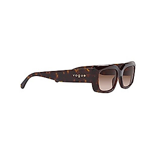 Vogue Eyewear Women's VO5440S Square Sunglasses, Dark Havana/Brown Gradient, 52 mm