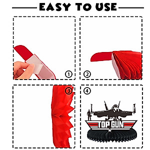 Aircraft Happy Birthday Honeycomb Centerpieces Airplane Aviation Fighter Theme Decor for Boys Men 1st Birthday Party Baby Shower Fighter Jet Party Supplies Favors Decorations Photo Booth Props Gift