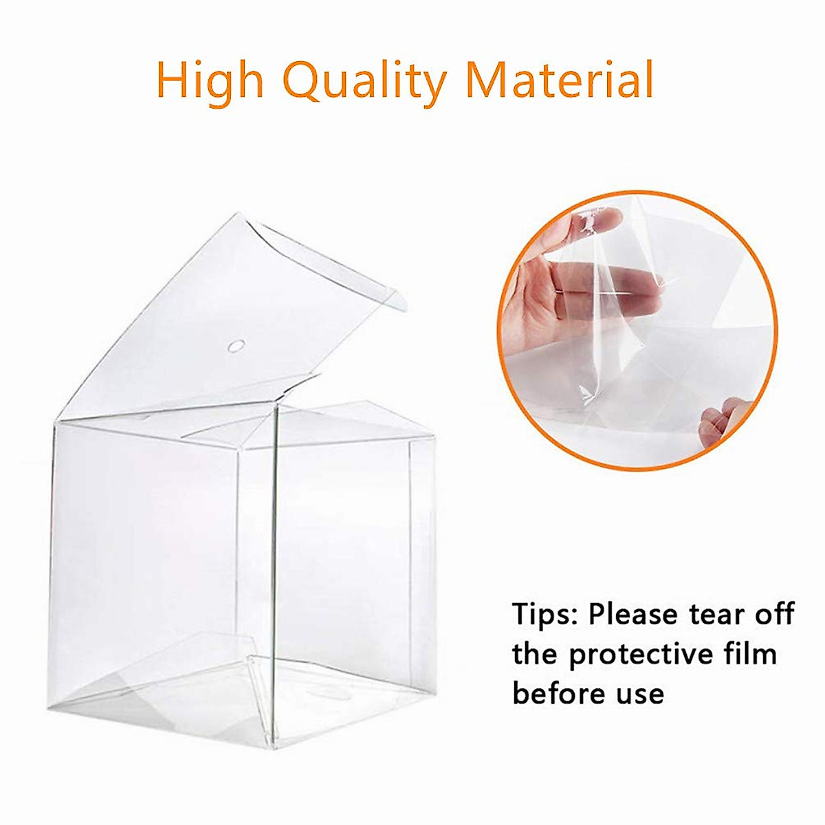 Bakbania 30 Pieces Candy Apple Boxes with Hole Top PET Clear Gift Boxes 4" x 4" x 4" Clear Favor Boxes for Caramel Apples,Ornaments, Treats, Party Favors