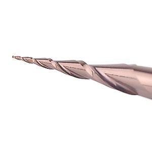 SpeTool Tapered Ball Nose End Mill 1/4" X 3" with 0.5mm Tip Diameter(0.25mm Radius) Ball Nose 5.26Deg Router Bit for CNC Machine Engraving Carving Bits H-Si Coated