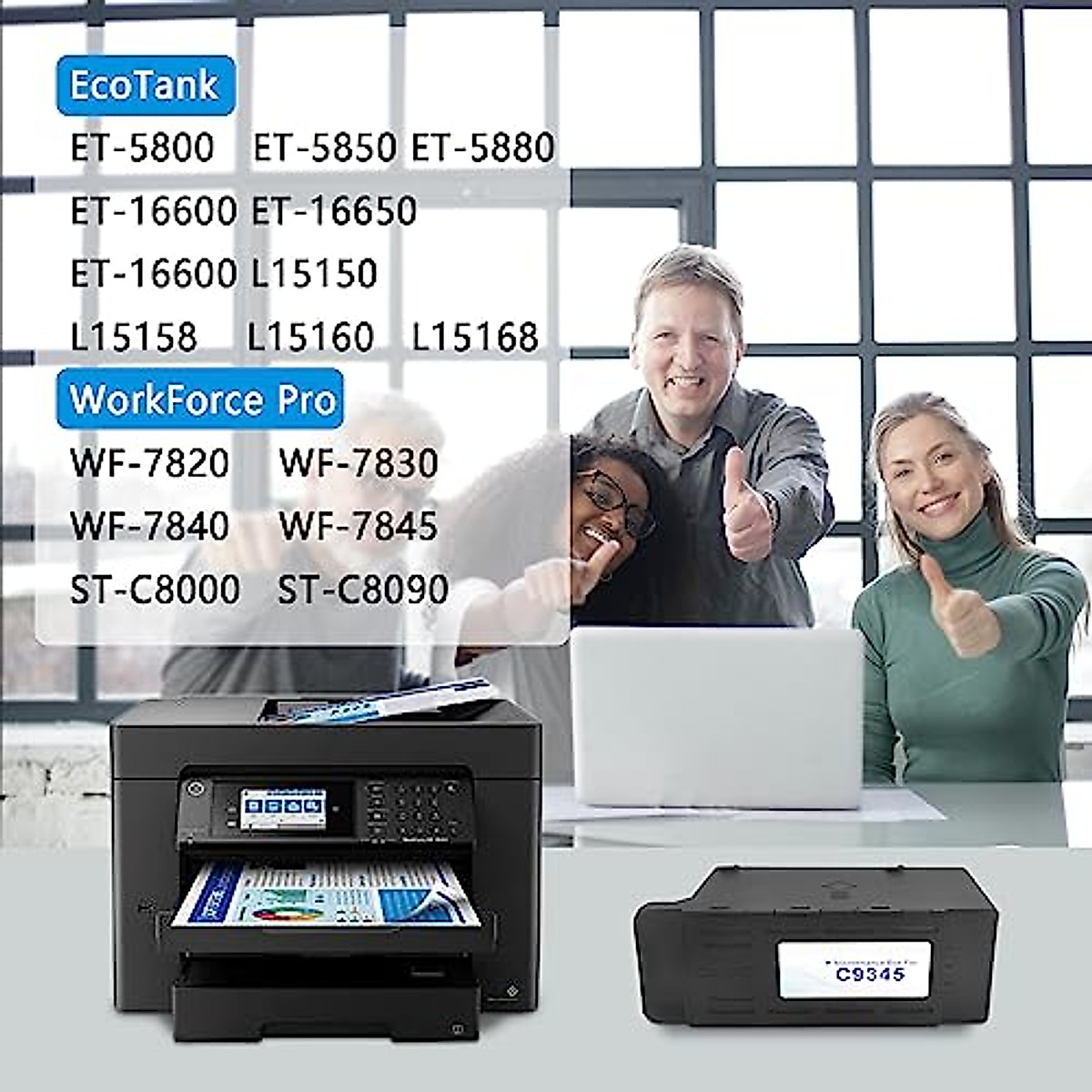 KSUMEI C9345 PXMB9 C12C934591 Ink Cartridge Maintenance Box Tank Compatible with Epson T-5800 ET-5880 ET-5850 ET-16600 ET-16650 ST-C8000 L15160 WF-7830 WF-7840 Printer