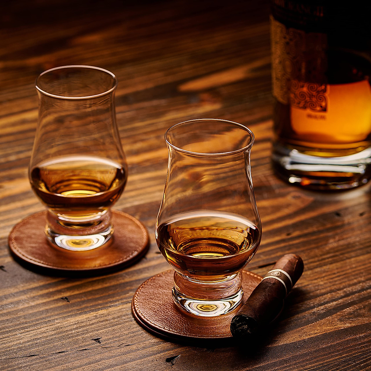 Set of 2 Whiskey Glasses with PRESENTATION storage GIFT BOX, 8oz Old Fashioned Drinking Glasses, Clear Bar Shot Glasses, Brandy Snifter Whisky Glass for Scotch Bourbon Liquor Tequila Gin Tonic Vodka