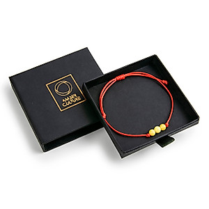 Amber Culture Amber Red String Bracelet - Certified Handmade Natural Friendship and Good Luck Charm Bangle Wrap in a Gift Box Unisex Adult