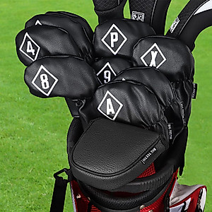 BIG TEETH Golf Mallet Putter Cover Headcover Club Protector Magnetic Closure DON'T FIT IRON MATERIAL PUTTER for Scotty Cameron Taylormade Odyssey 2 Ball Club (Black)