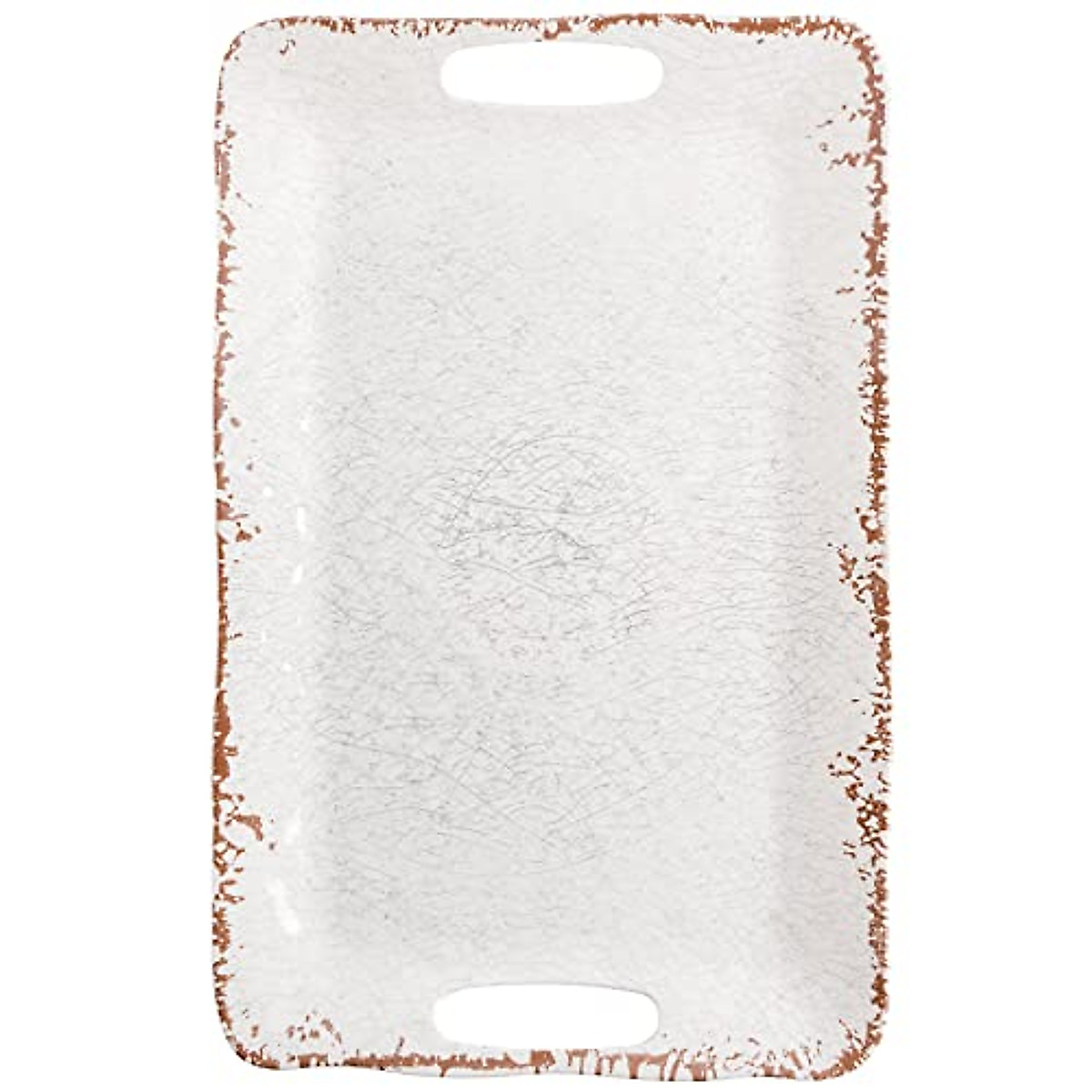 Gibson Home Mauna Melamine 2 Piece 18.7'' & 18'' Serving Tray Set – Ice White