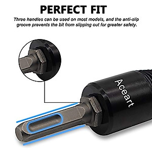 Aceart Firewood Log Drill Bit, 5Pcs Removable Wood Splitter Screw with Round + Hex + Square Shank, 32MM Heavy Duty Drill Screw Cone Driver for Hand Drill Stick