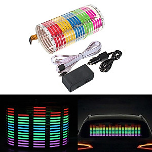 DIYAH Auto Sound Music Beat Activated Car Stickers Equalizer Glow LED Light Audio Voice Rhythm Lamp 90cm X 25cm / 3FT X 5/6FT (Multi Color)