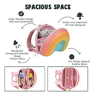 Zoy zoii Kids Backpack, Elegant and Cute Toddler Backpack for Little Girls 2-5, Children Preschool Backpack Mini Travel bag-Dream Series Rainbow