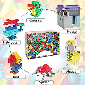 Building Bricks 1500 Pcs, Naivtu Building Blocks for Kids Ages 4-8, Bulk Toy Building Sets with Windows,Doors and Wheels, Classic Creative Bricks Compatible with All Major Brands