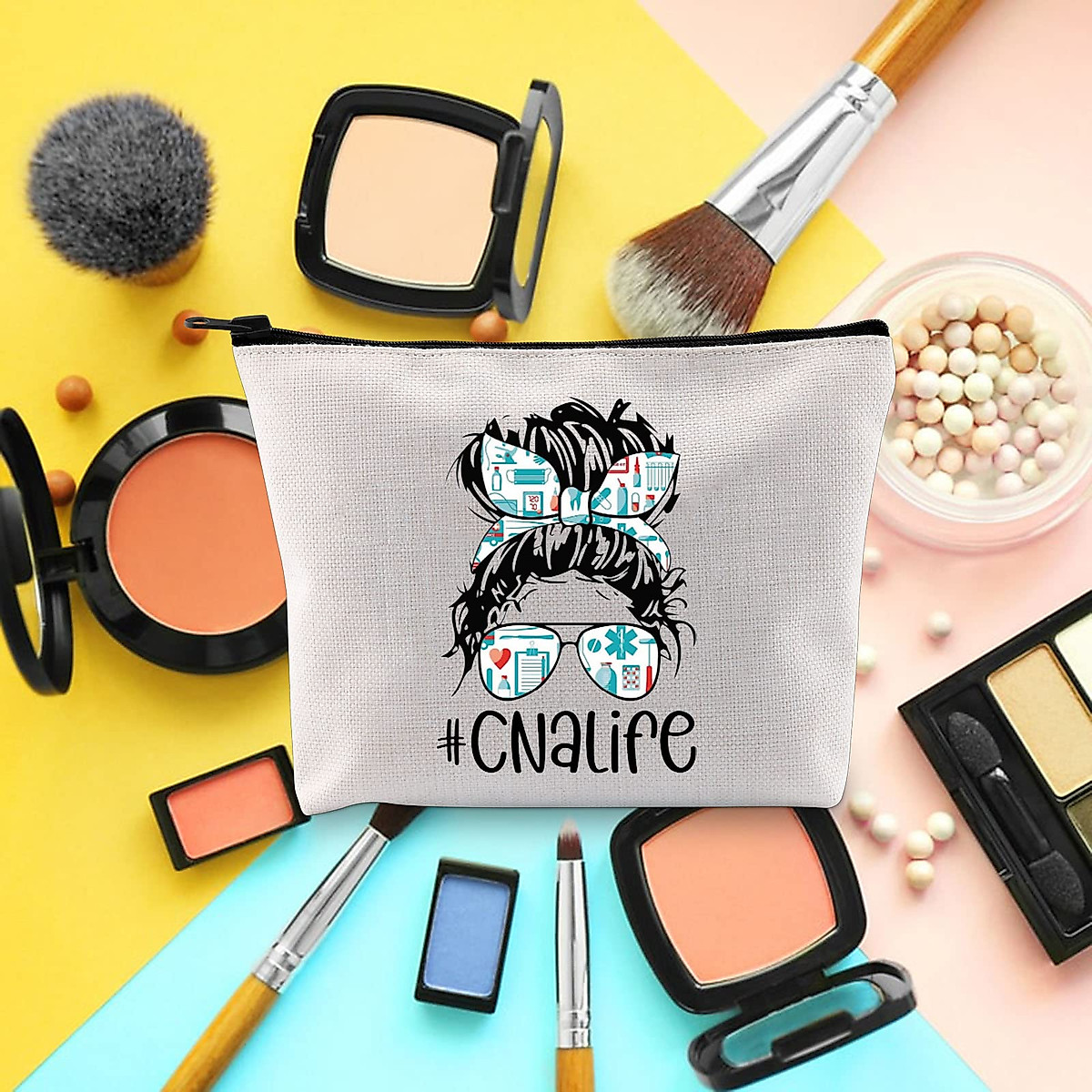 BLUPARK CNA Gift Zipper Bag Certified Nursing Assistant Gifts CNA Graduation Gift CNA Life Makeup Bag Nursing Cosmetic Bag (CNA life)