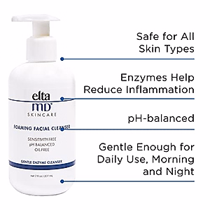 EltaMD Foaming Facial Cleanser, Exfoliating Face Cleanser, Helps Remove Oil and Dead Skin Cells, Safe for All Skin Types, Oil Free, Paraben Free, Sensitivity Free, Sensitive Skin Face Wash, 7 Oz Pump