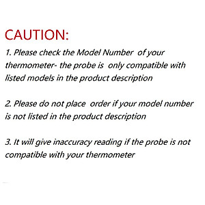 Grilling BBQ Meat Thermometer Temperature Probe Replacement Thermometer Probe Compatible with Thermopro TP20 TP07 TP-07 TP08 TP-08S TP06S TP16 TP-16S TP17 Famili MT004, Fit Listed Models Only