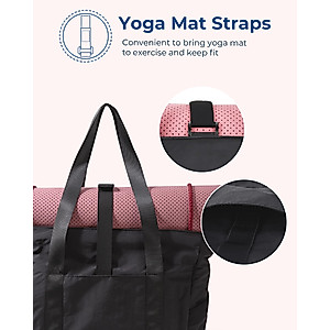 BAGSMART Tote Bag for Women with Zipper, Gym Tote with Compartments, Work Tote Nurse Dance Yoga Bag for Sport, Travel