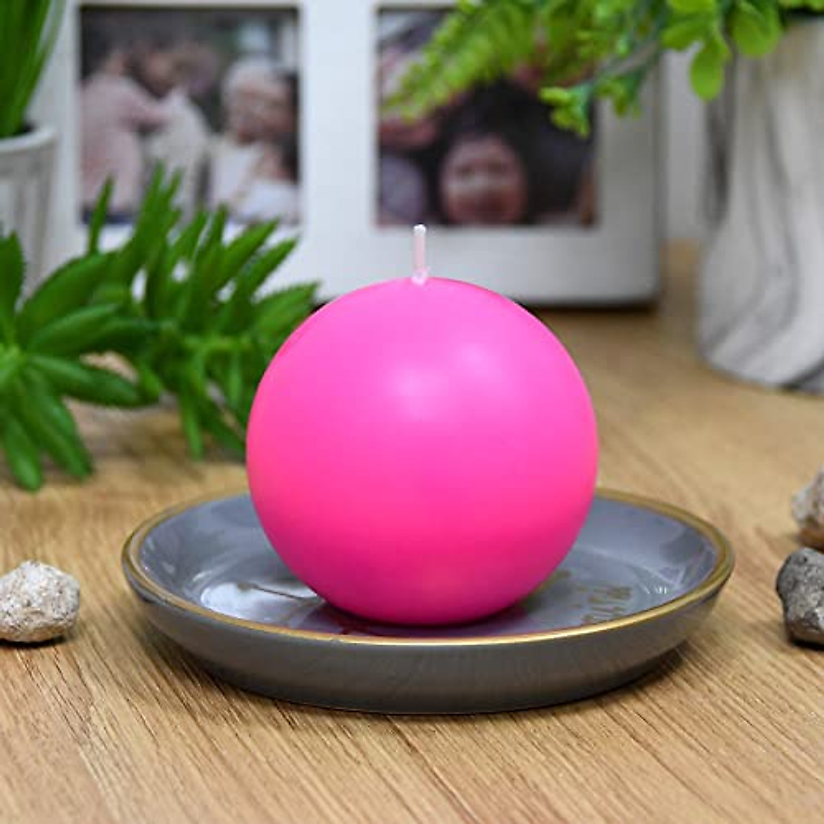 Zest Candle 6-Piece Ball Candles, 3-Inch, Hot Pink