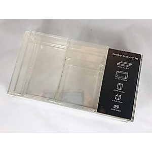 pbf PHOTO BOOTH FRAMES Acrylic Desk Organizer- 5 Pieces- Clear Desk Accessories Organizer Pen Pencil Holder Office Desktop Organizer set