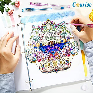 Courise 108 Unique Colors Gel Pens Gel Pen Set For Adult Coloring Books Drawing Painting Writing Doodling