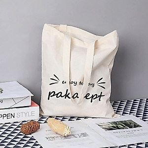 PakaLife Canvas Tote Bag Vintage Tote Bag Shopping Bags Beach Bag Book Totes