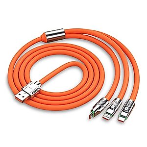 Retractable Charger Cable,Fast Charging 3in1 Charging Cable,Portable Charger Cord with USB Type-C and Micro-USB Port for All Phones and Tablet,Multi Fast Charger Type c Retractable USB c Cable