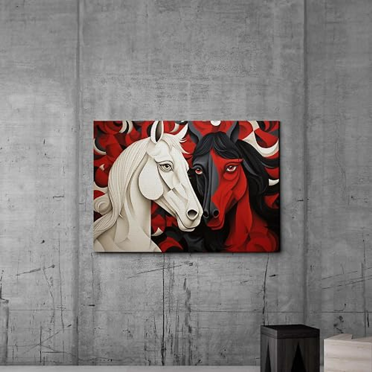 Majestic Black Stallion Galloping In The Clouds, Black Horse On Salt Flats, Canvas Print, Black Horse Print, Black Horse Wall Art