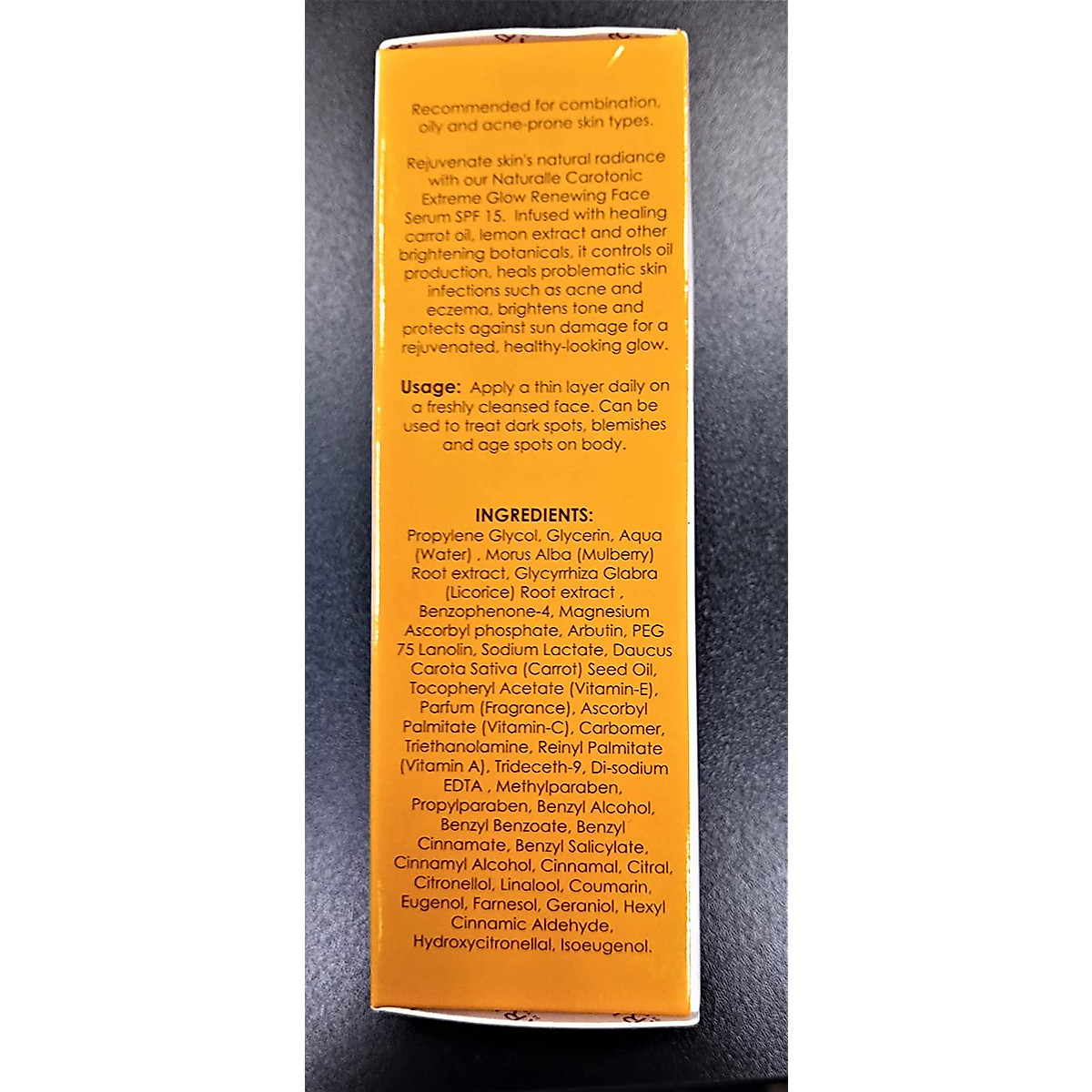 Makari Naturalle Carotonic Extreme Brightening Serum SPF15 (1.7 oz) | Helps Reduce Appearance Of Blemishes, Scars, and Imperfections | Brightens, Smoothens, & Gives Antioxidant Protection