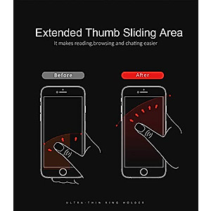 World's Slimmest Phone Ring Holder,Attom Tech Ultra Thin Cell Phone Ring Stand Magnetic Car Mount Hook Matte Center Compatible for iPhone X 8 7 Plus 6S 6 5s 5 SE,Galaxy S8 S7 S6 Edge,Note (Black)