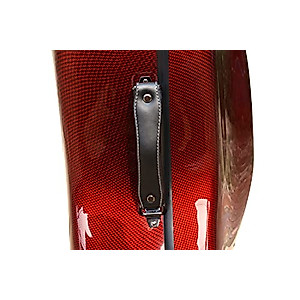 Hard Cello Case 4/4 Full Size Mixed Carbon Fiber Strong & Ultralight Cello Box with 2 Bow Holders & 2 Strong Handle & 2 Back Straps & Wheels Cello Bag (Red)