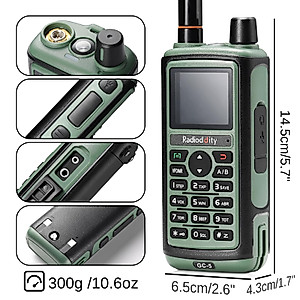 Radioddity GC-5 Dual Band Two Way Radio, Ham Radio Handheld Long Range with 1800mAh Battery, High Gain Antenna, Color LCD, DTMF, Support Chirp