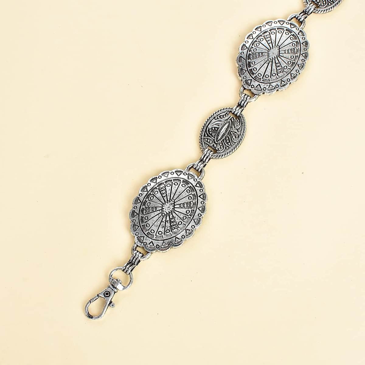 ILuvatar Waist chain women's metal chain dress with butterfly sweater chain Silver retro waist chain punk belt