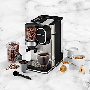 Cuisinart Single Serve Coffee Maker + Coffee Grinder, 48-Ounce Removable Reservoir, Stainless Steel, DGB-2SS