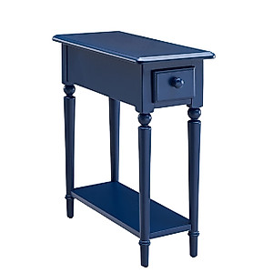 Leick Home Coastal Narrow Side Table, Navy Blue